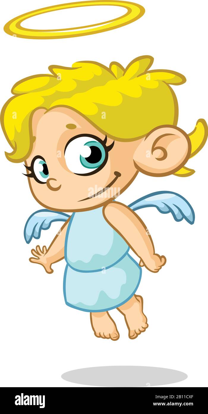 Vector illustration cute Christmas angel character Stock Vector Image ...