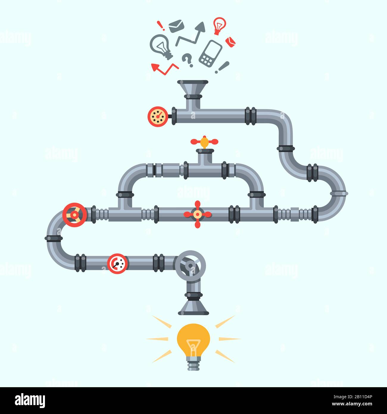 Ideas generator. Idea generation machine, industry pipeline factory ...