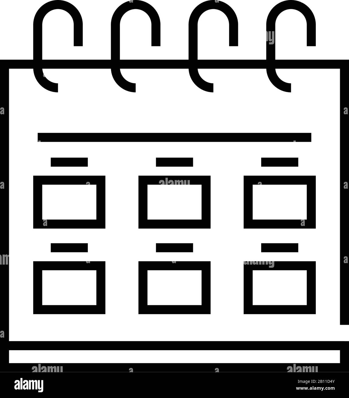 Calendar plans line icon, concept sign, outline vector illustration ...