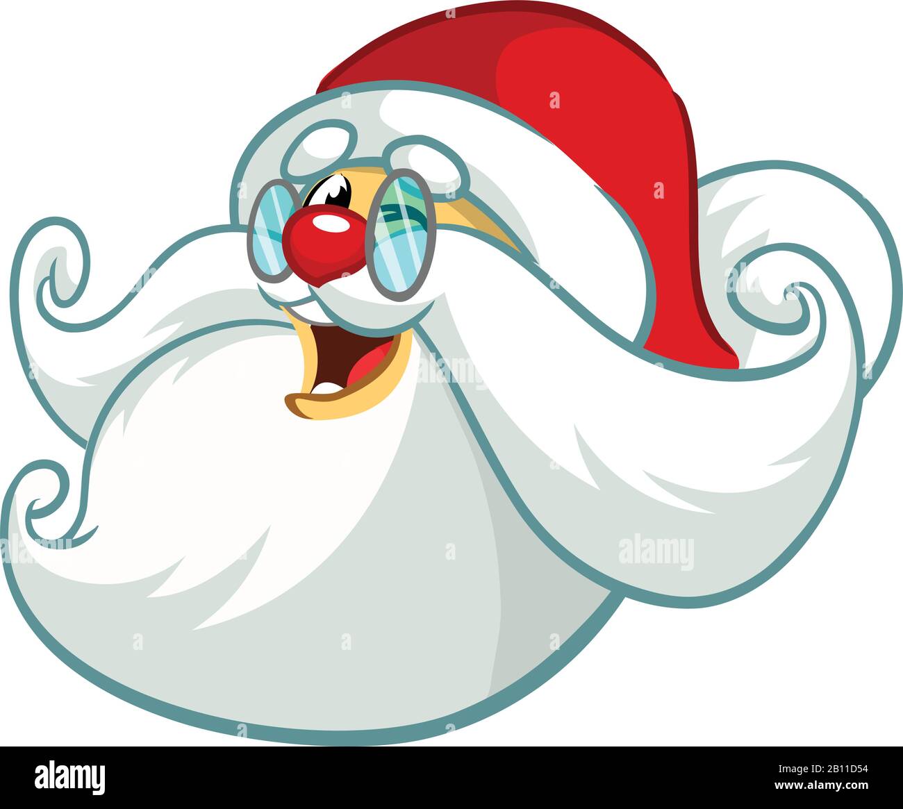 Funny cartoon Santa claus character design isolated . Vector Christmas ...
