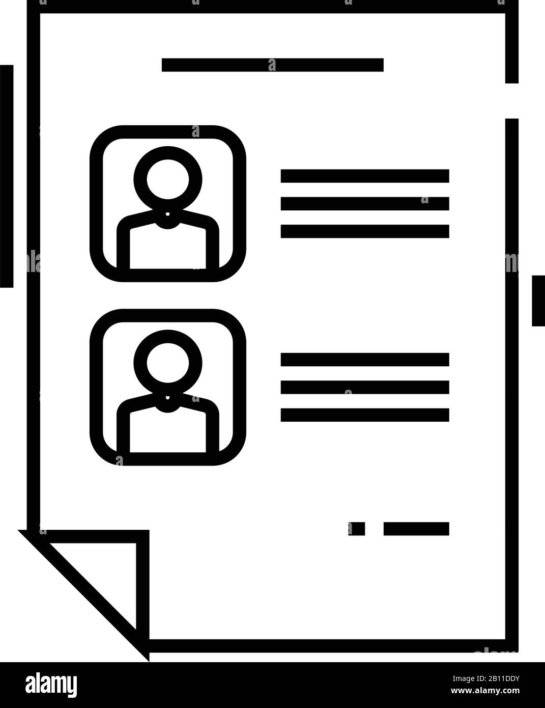 Candidate list line icon, concept sign, outline vector illustration ...