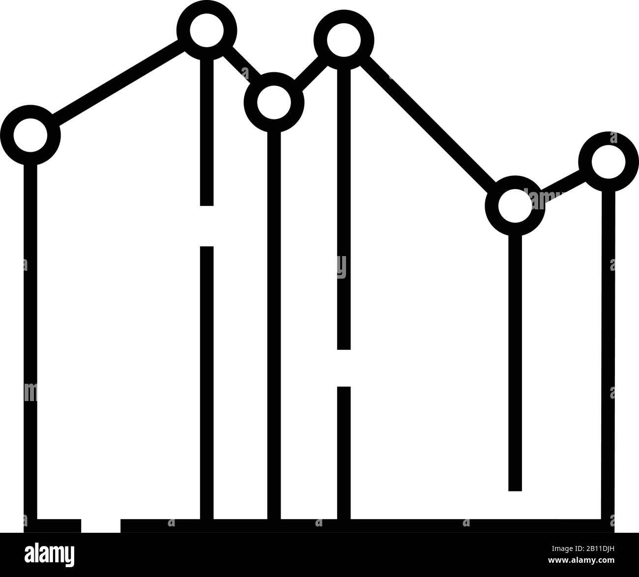 Business cycle line icon, concept sign, outline vector illustration ...