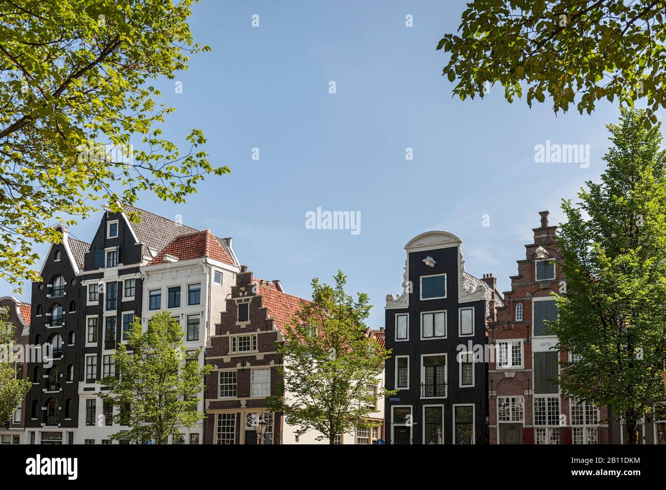 Historic gables and facades of the canal houses, old town, Amsterdam ...