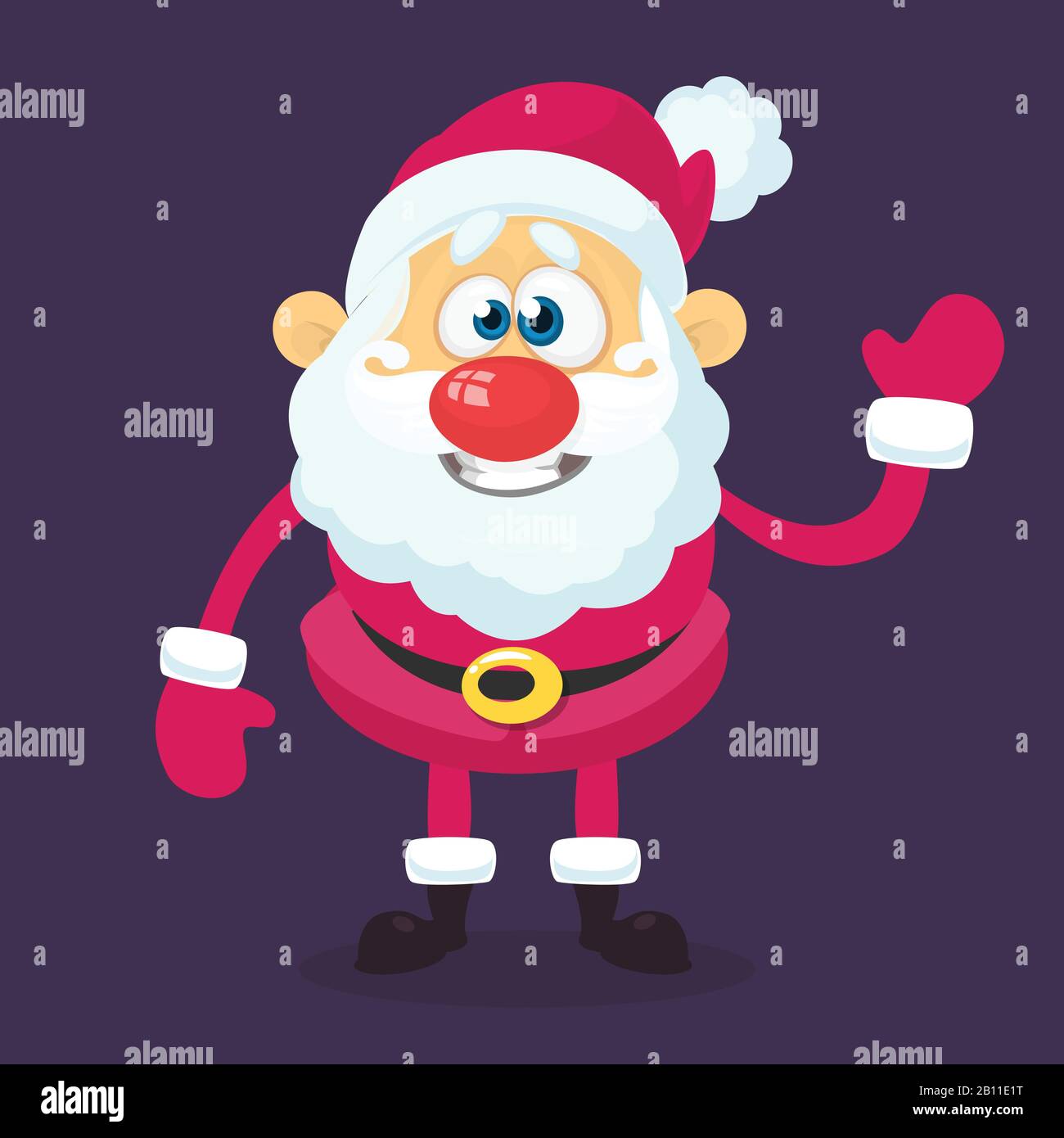 Funny cartoon Santa claus character design isolated . Vector Christmas ...