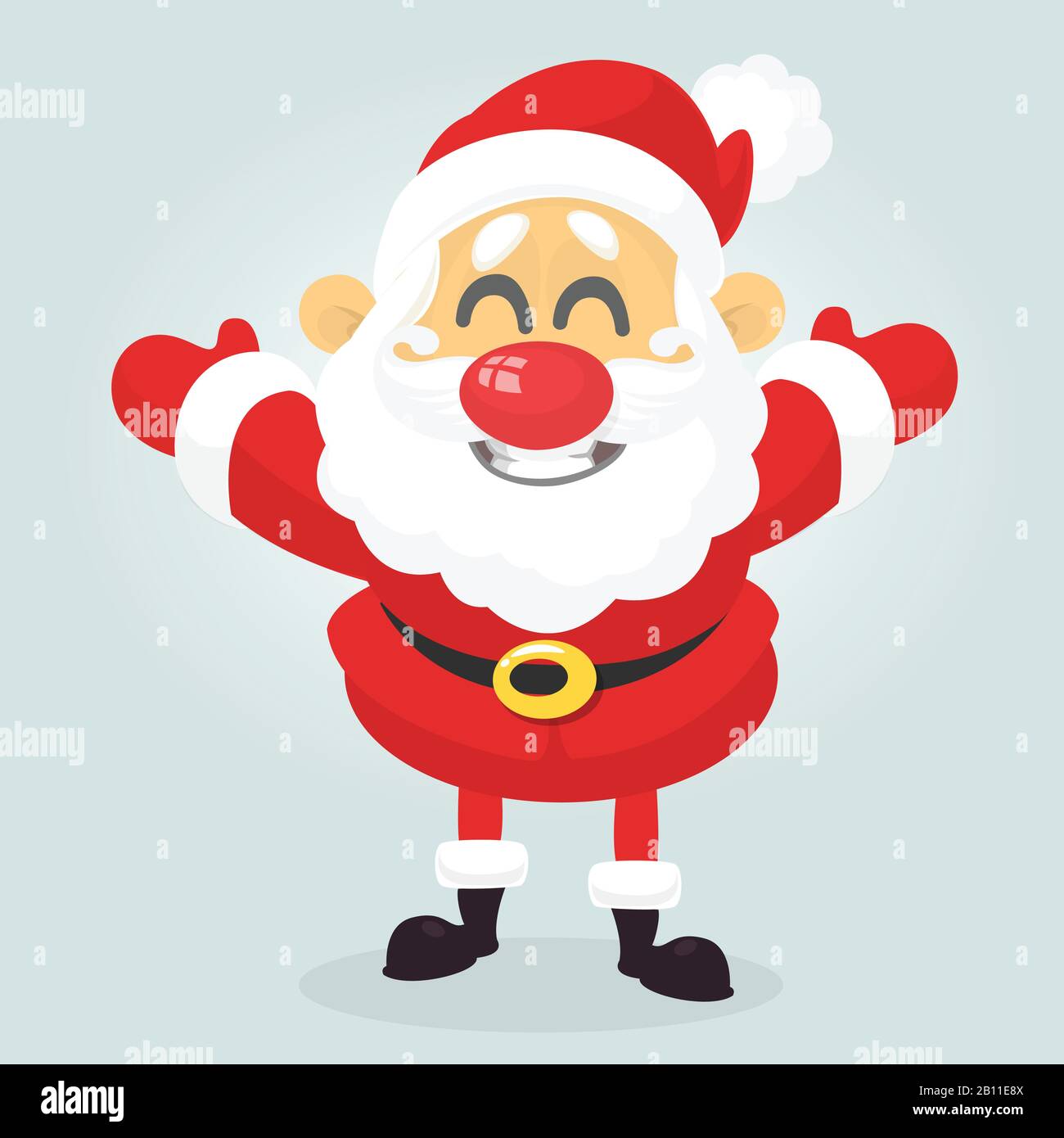 Funny cartoon Santa claus character design isolated . Vector Christmas ...