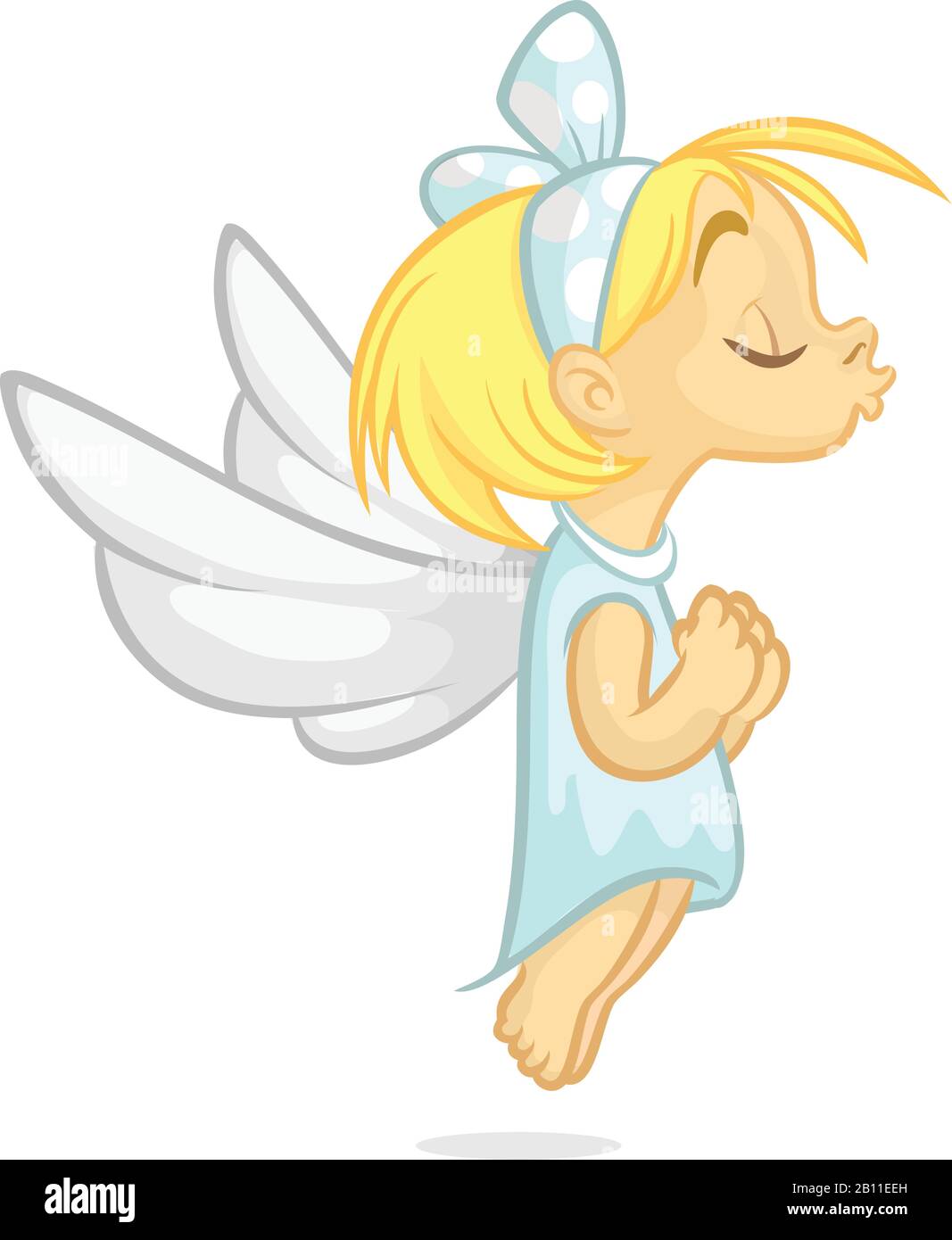 Cartoon cute Christmas flying angel. Vector illustration Stock Vector ...