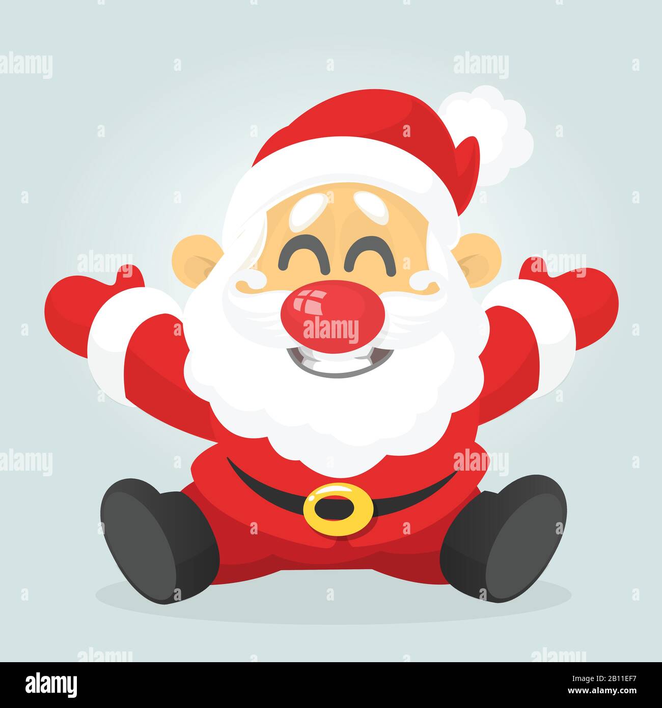 Funny cartoon Santa claus character design isolated . Vector Christmas ...