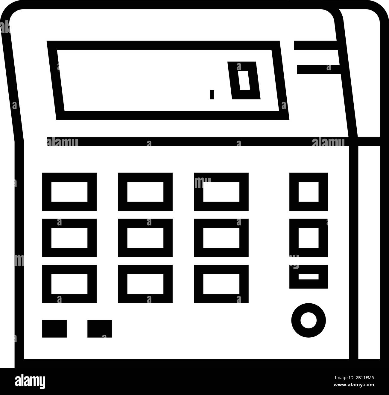 Calculate price line icon, concept sign, outline vector illustration ...