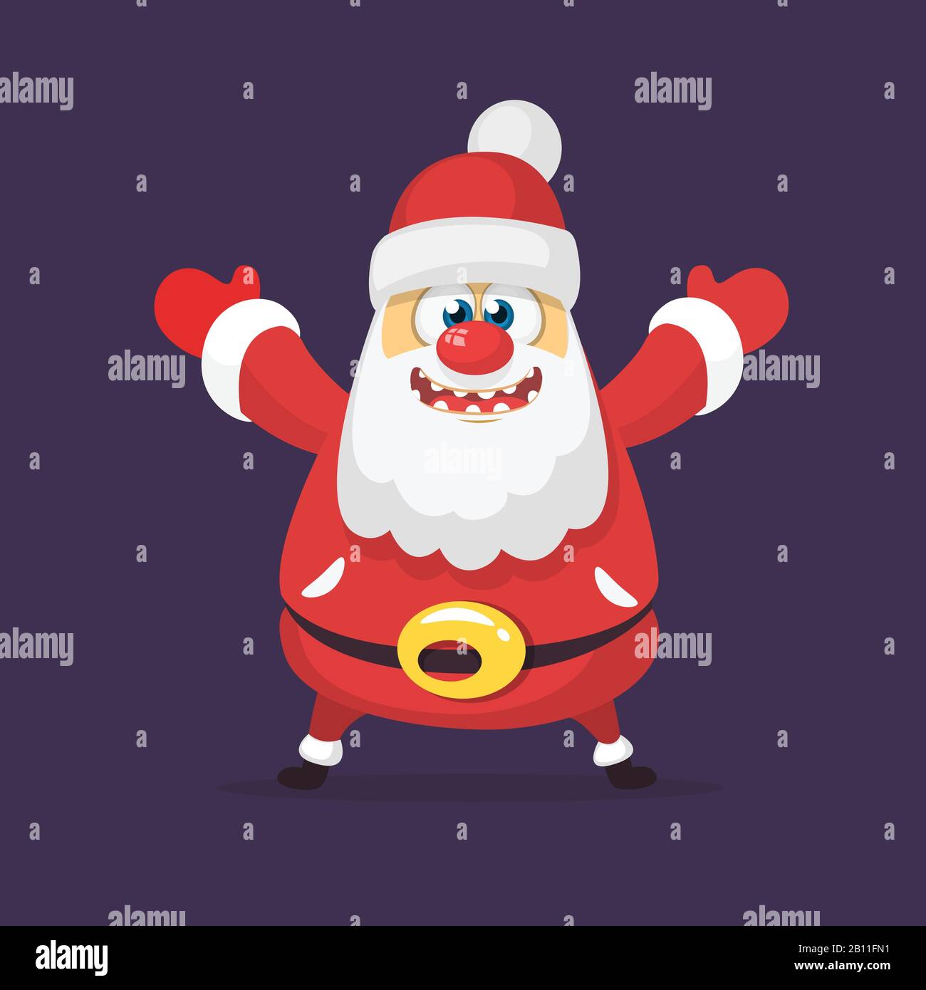 Funny cartoon Santa claus character design isolated . Vector Christmas ...
