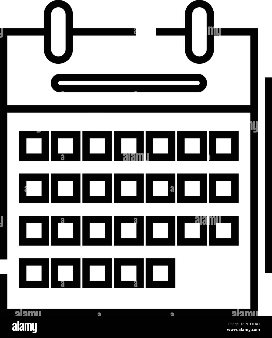 Calendar line icon, concept sign, outline vector illustration, linear ...