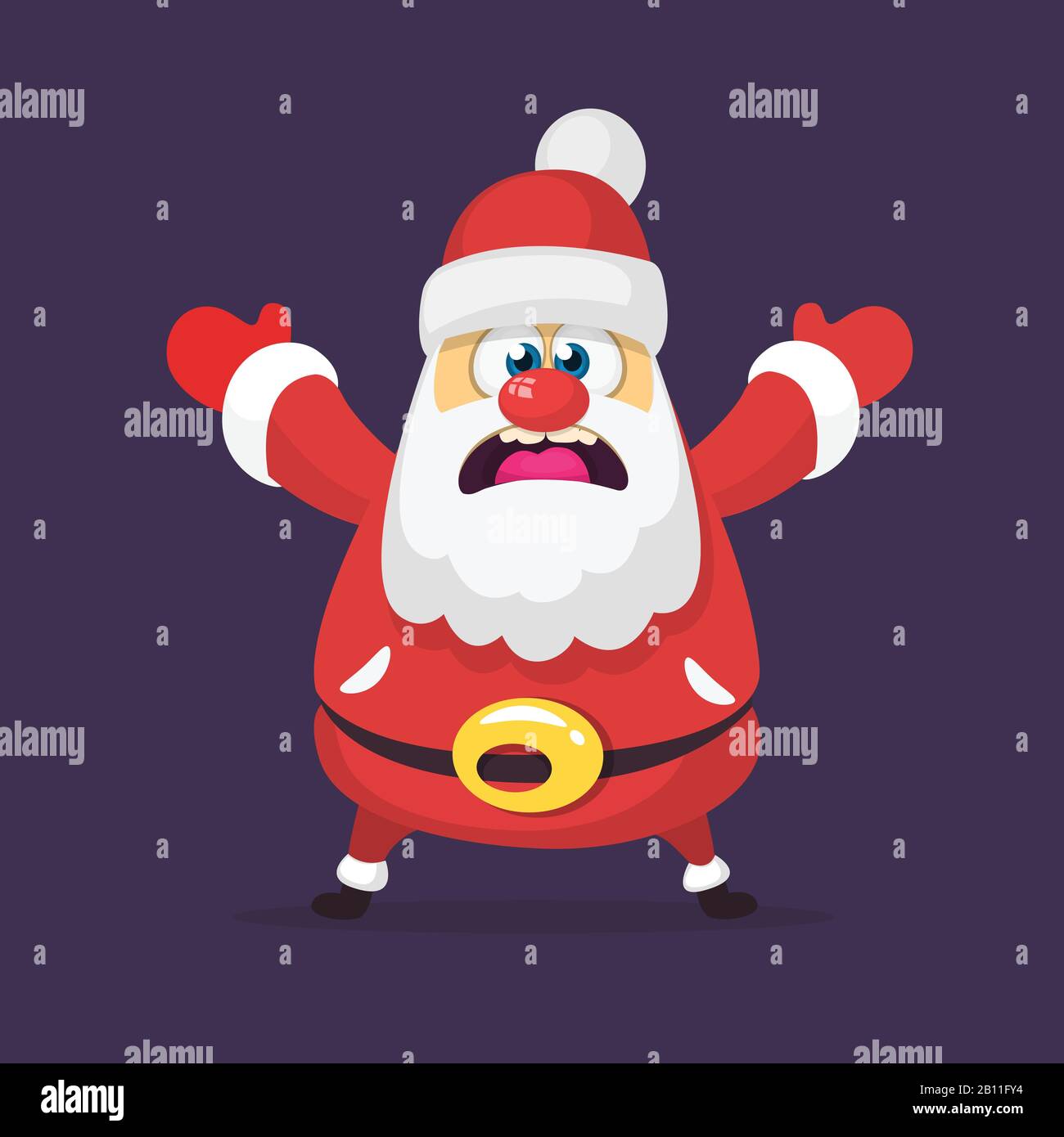 Funny cartoon Santa claus character design isolated . Vector Christmas ...