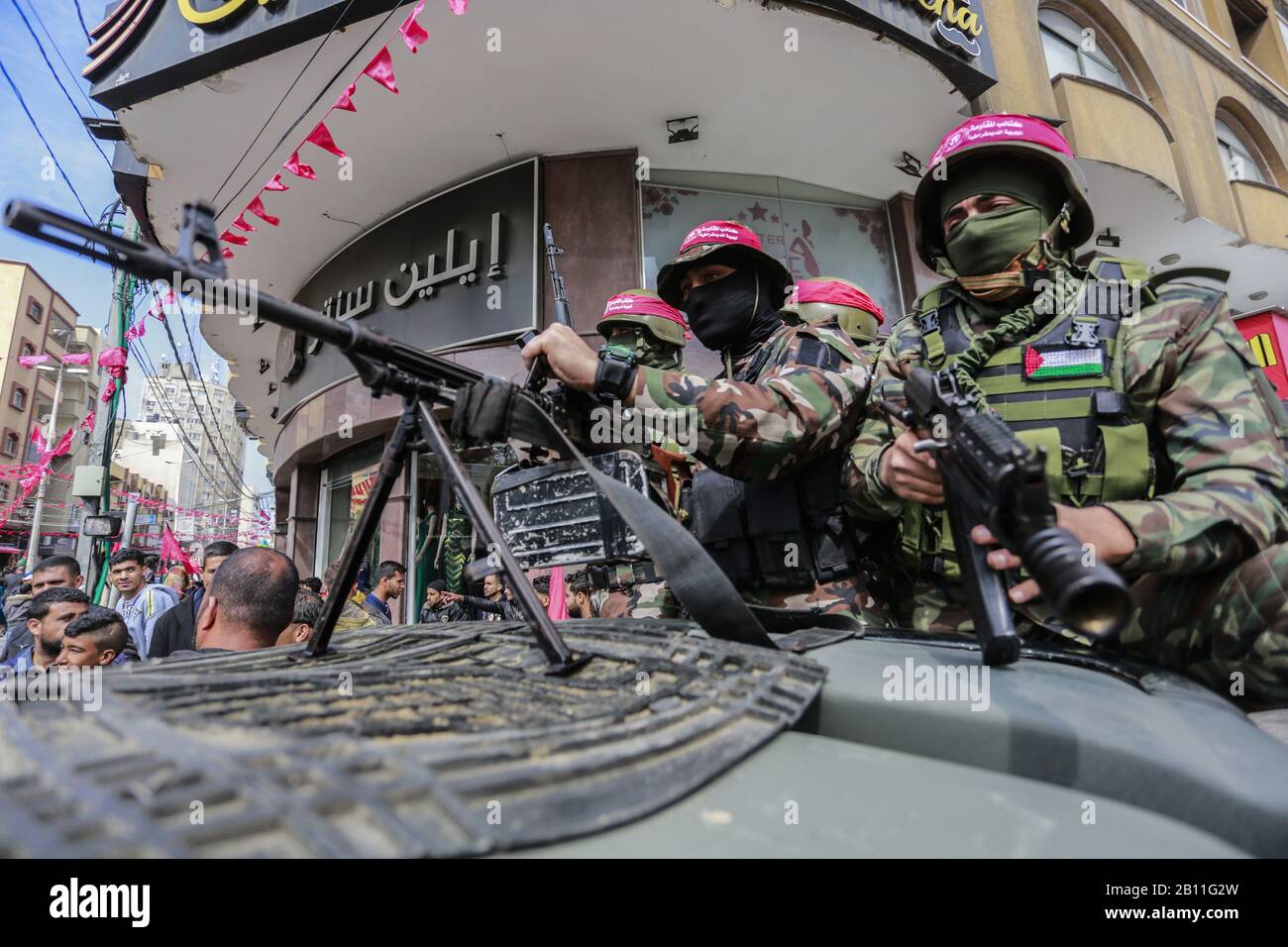 Gaza City, The Gaza Strip, Palestine. 22nd Feb, 2020. Members of the ...