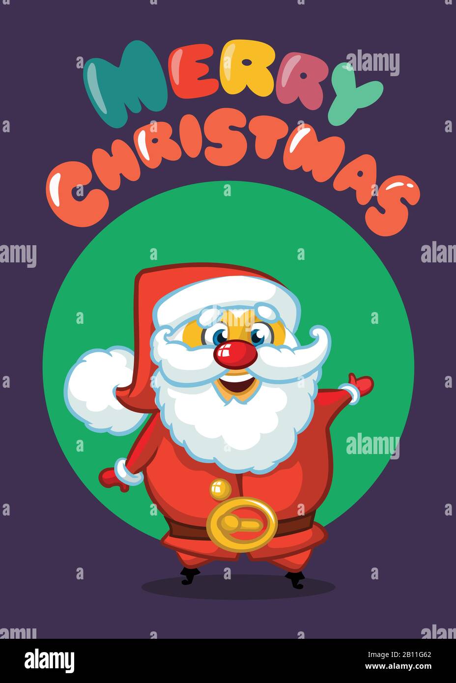 Funny cartoon Santa claus character design isolated . Vector Christmas ...