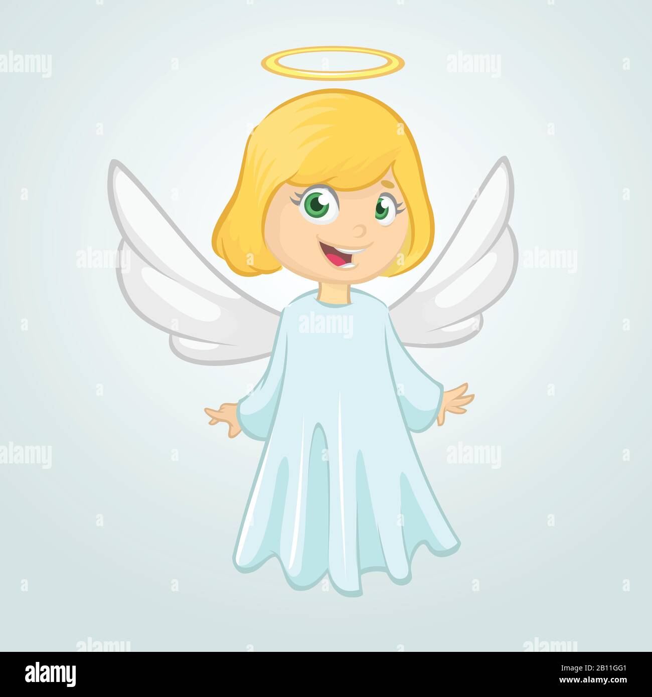 Cute Christmas girl angel character. Vector illustration isolated Stock ...