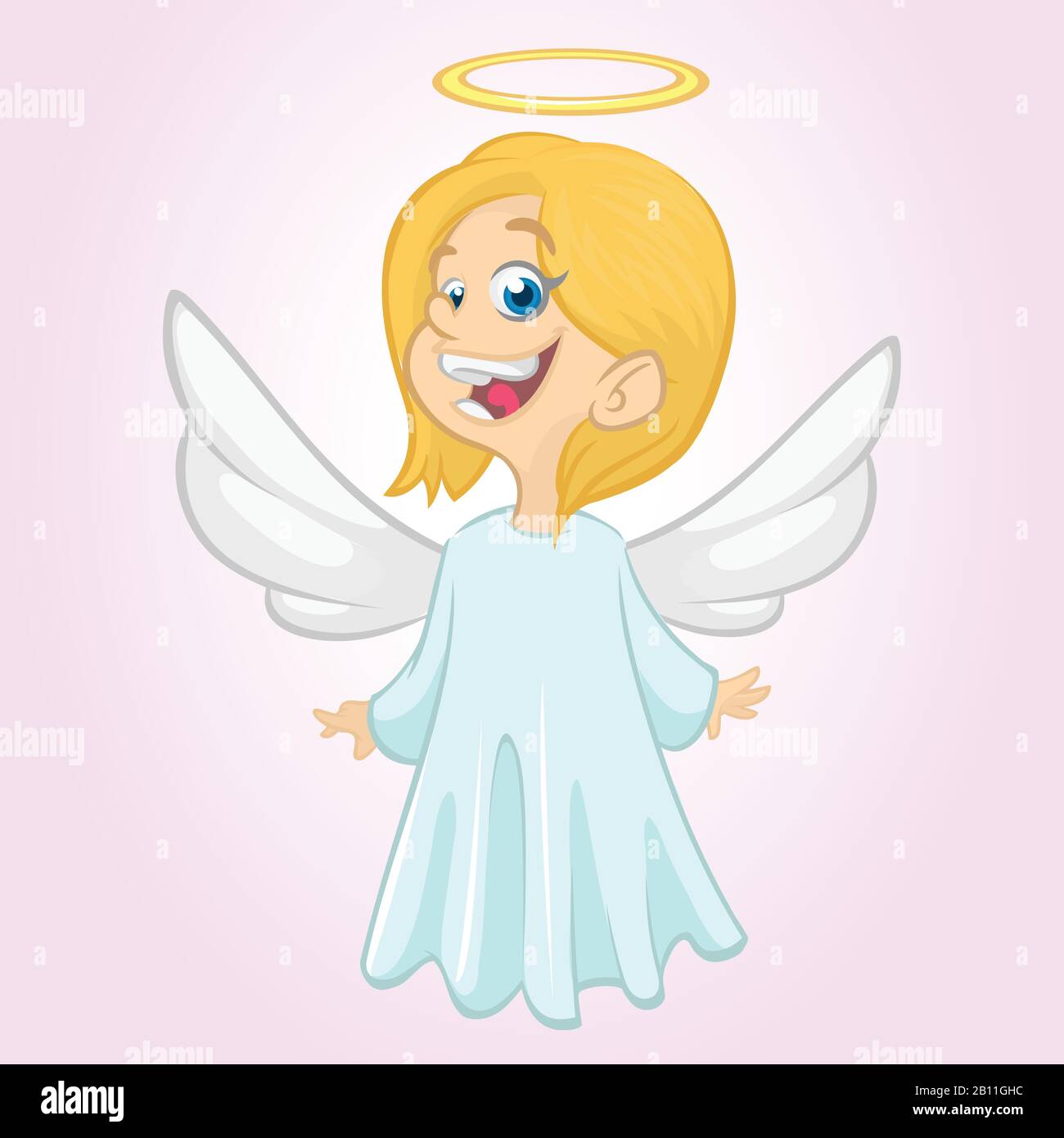 Happy angel character smiling. Vector illustration isolated Stock ...