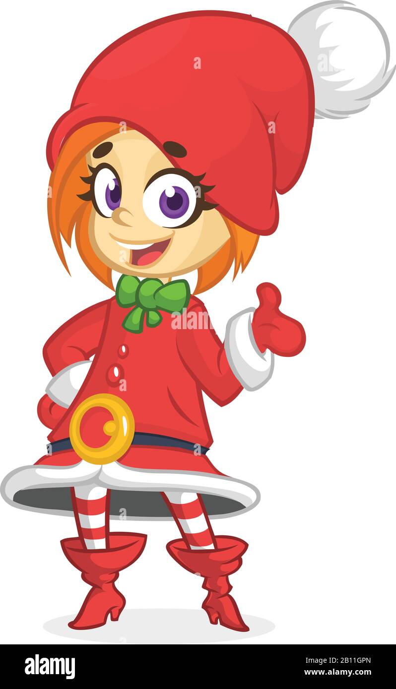 Christmas Cartoon Girl Elves