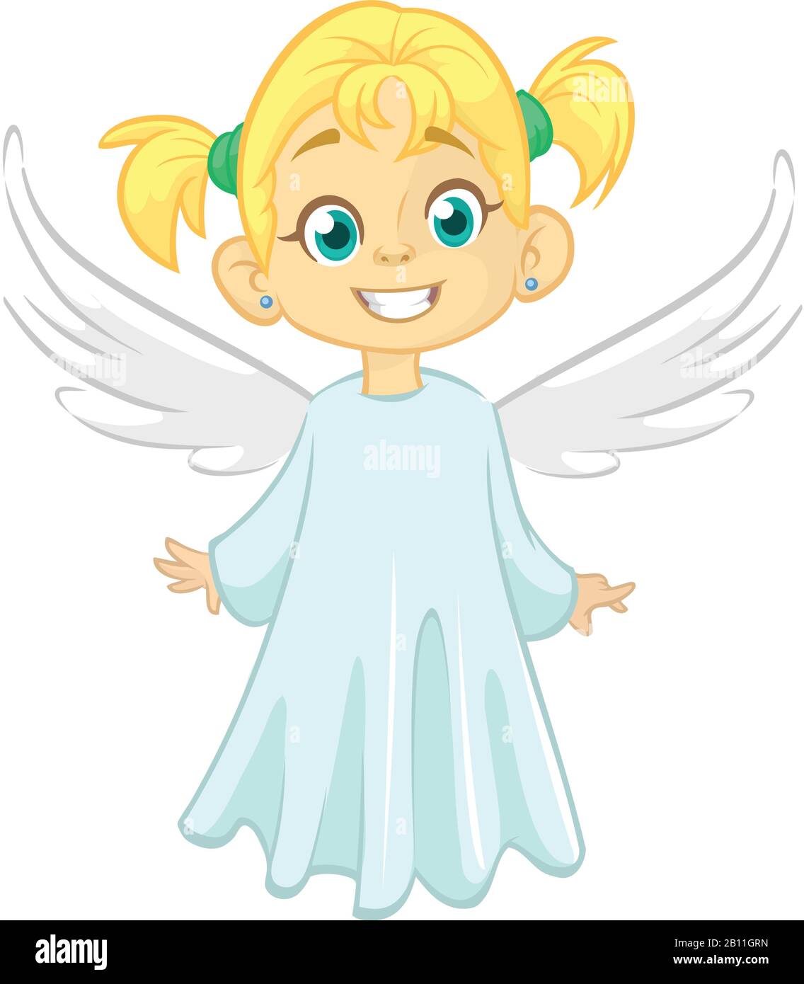 Cartoon angel. Vecor illustration of flying girl angel for Christmas ...