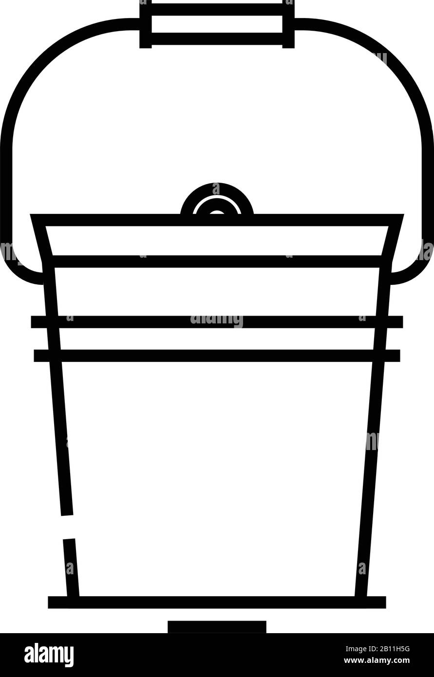 Bucket line icon, concept sign, outline vector illustration, linear ...