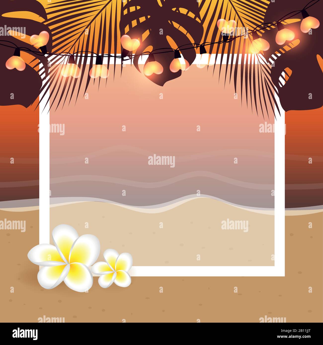 Sea beach frame summer vector tropical hi-res stock photography and ...