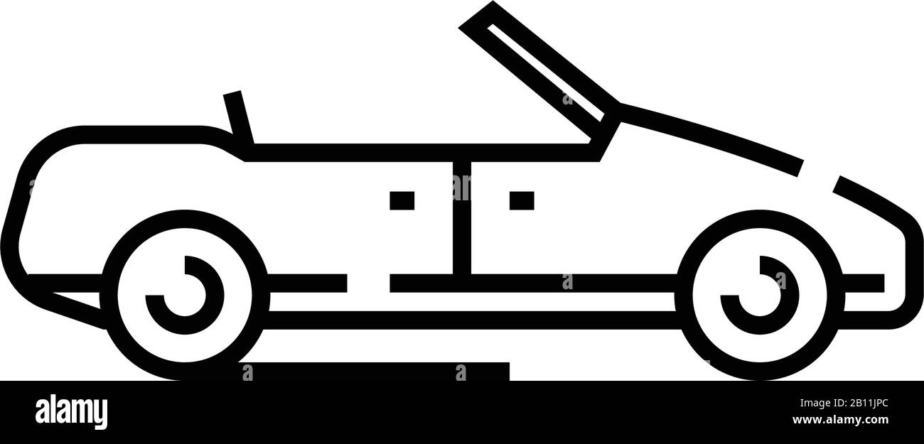 Cabriolet line icon, concept sign, outline vector illustration, linear ...