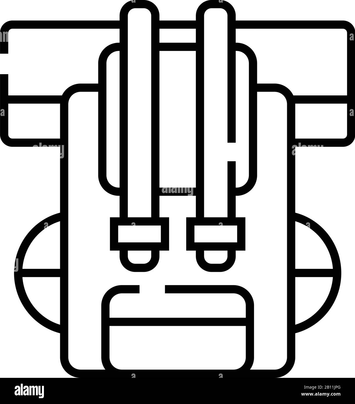 Camping backpack line icon, concept sign, outline vector illustration ...