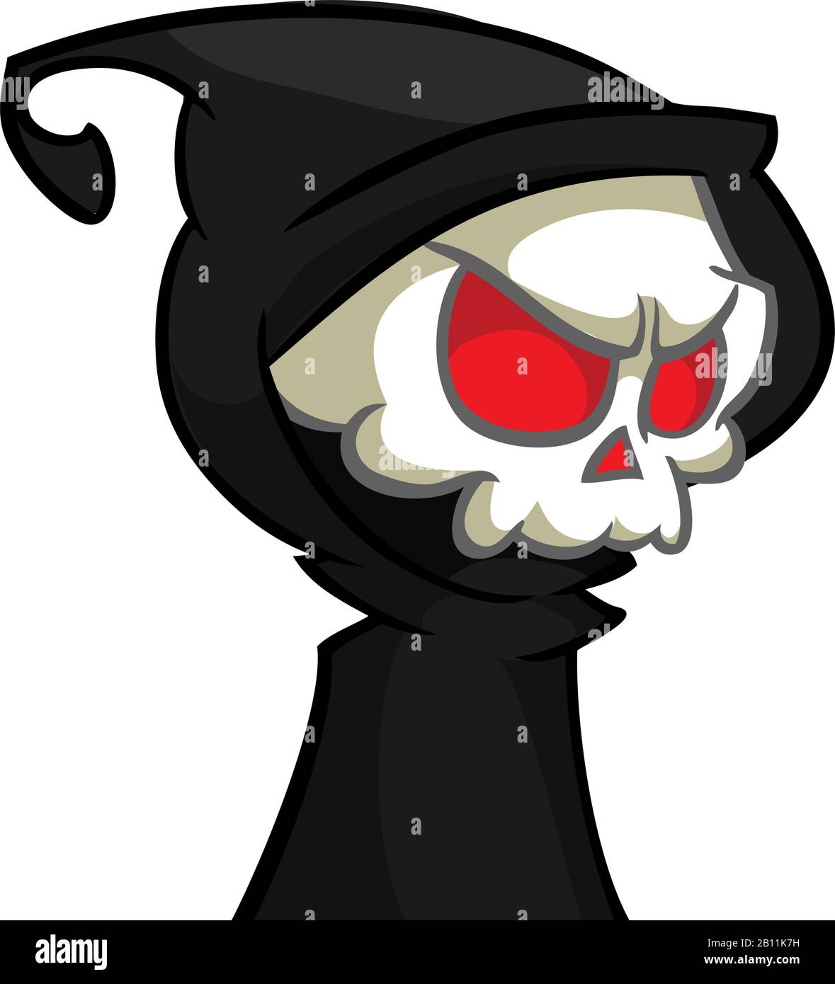 Vector illustration of cartoon death Halloween monster mascot isolated ...