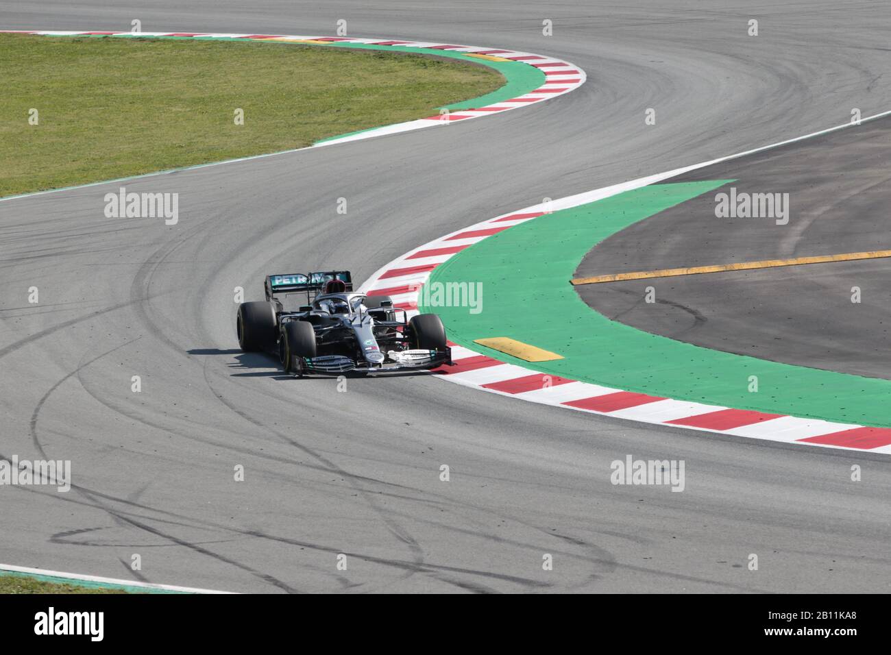 Lewis Hamilton driving for Mercedes AMG Petronas team at F1 Winter ...