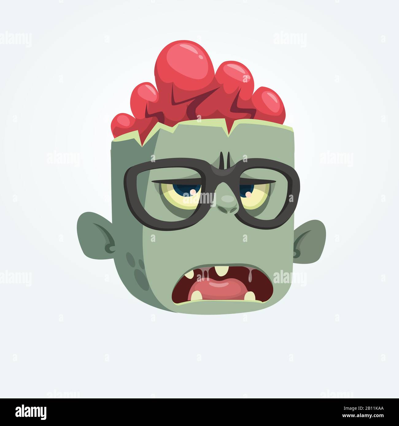 Cartoon angry cute zombie character design. Halloween vector ...