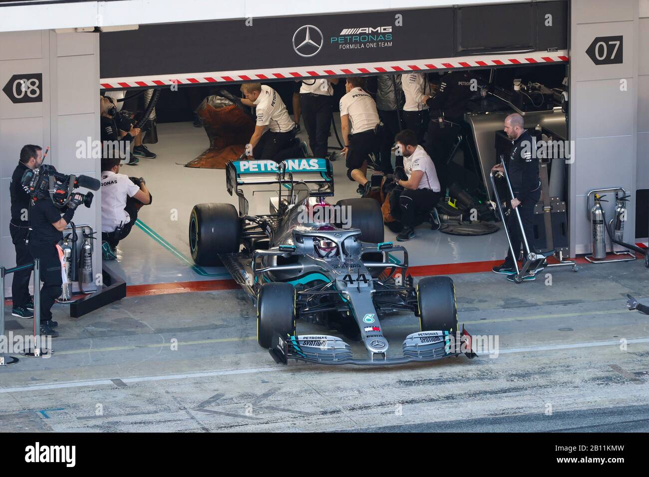 Lewis Hamilton driving for Mercedes AMG Petronas team at F1 Winter ...