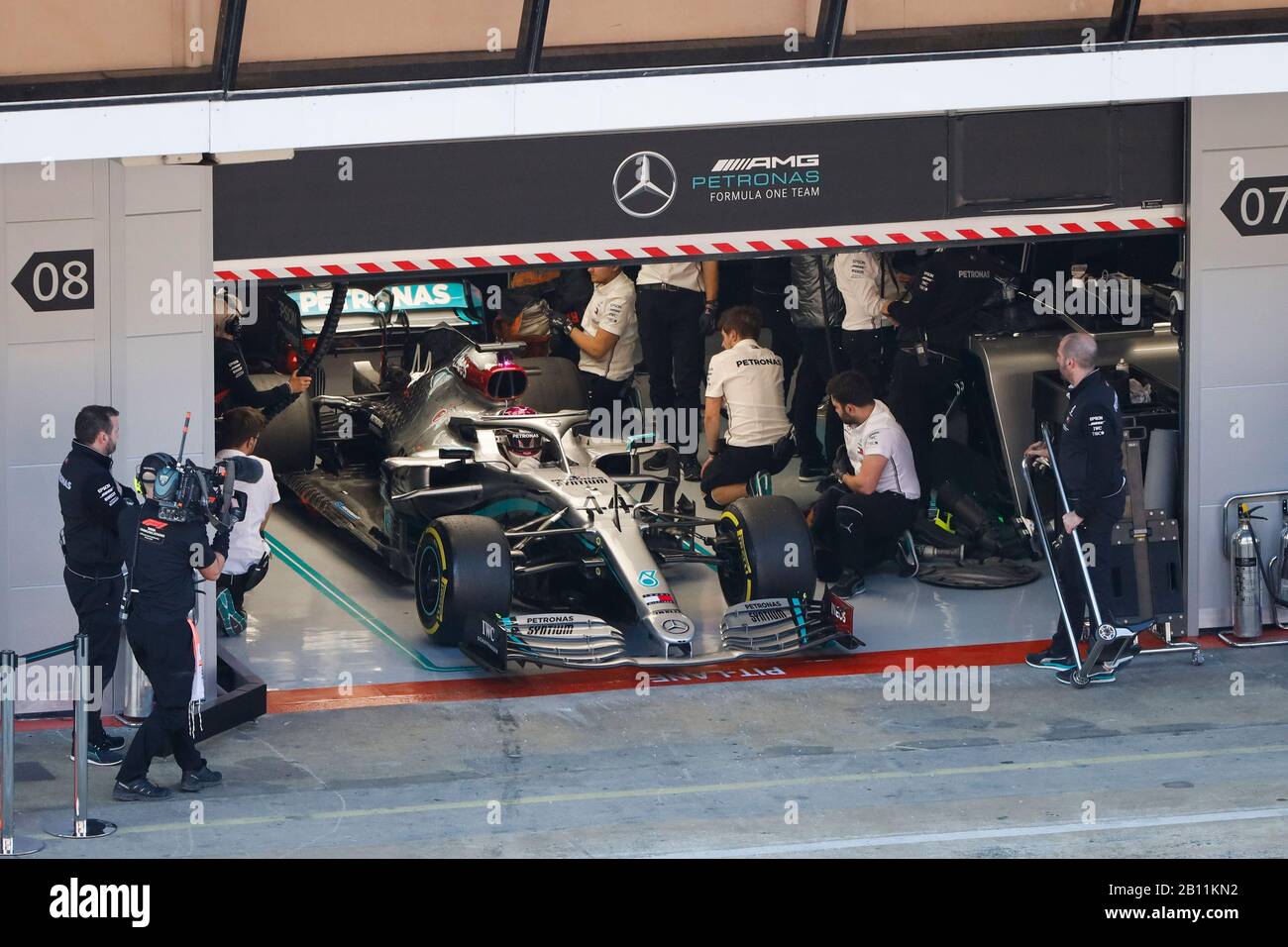 Lewis Hamilton driving for Mercedes AMG Petronas team at F1 Winter ...