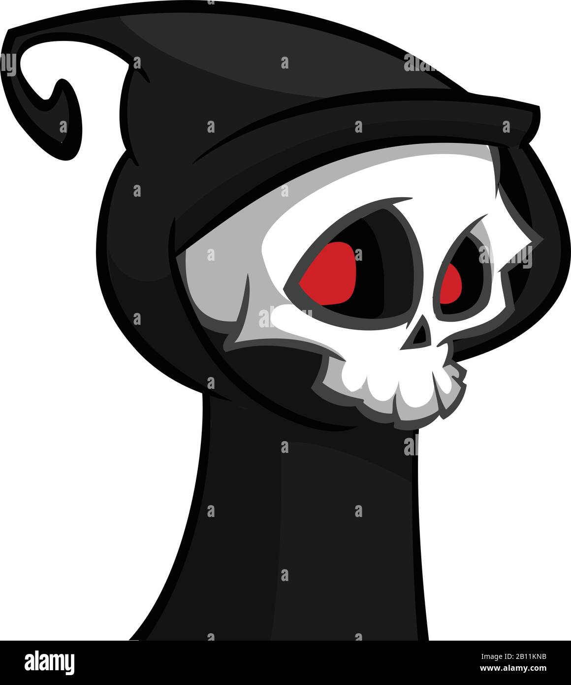 Vector illustration of cartoon death Halloween monster mascot isolated ...