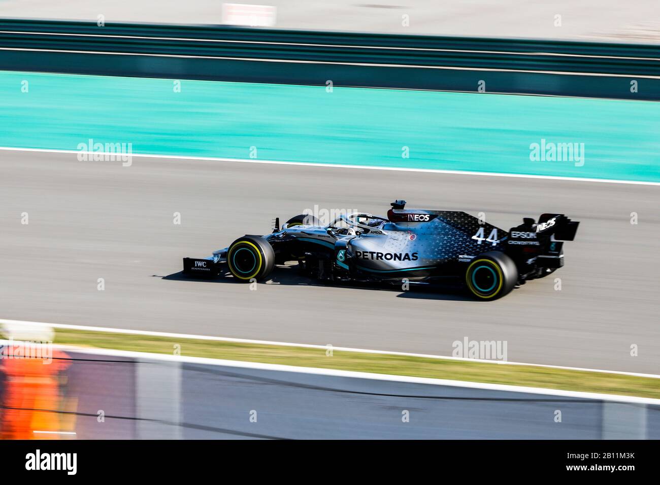 Lewis Hamilton driving for Mercedes AMG Petronas team at F1 Winter ...