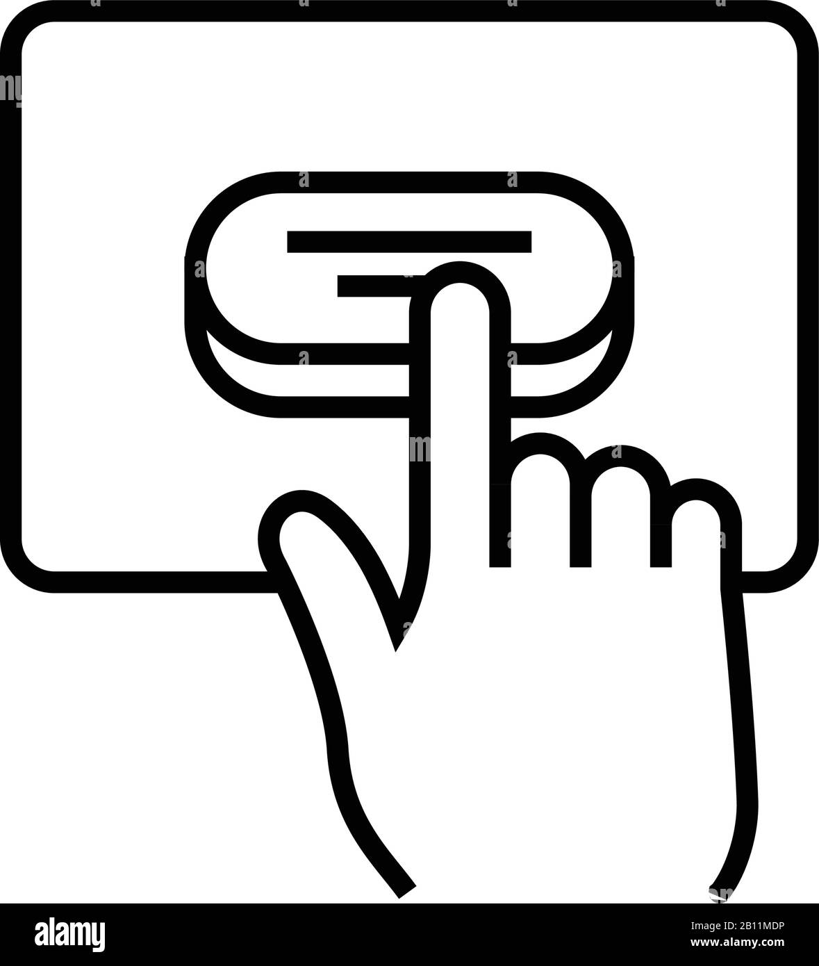 Buttom line icon, concept sign, outline vector illustration, linear ...