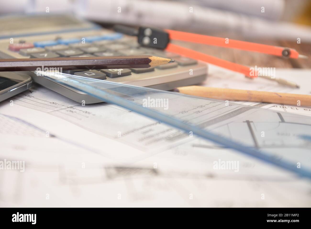 work tools for architect engineer for project design house Stock Photo ...