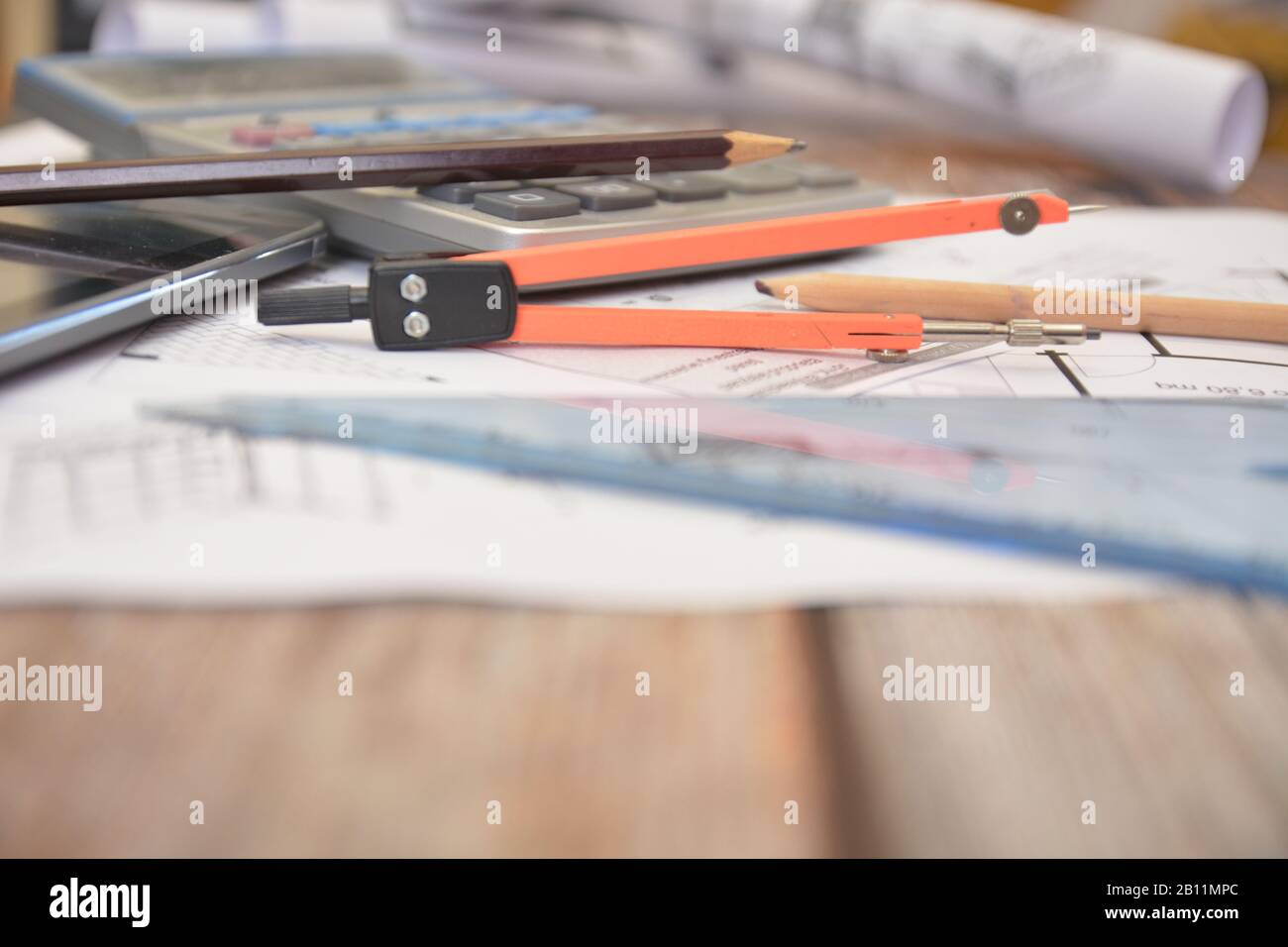 work tools for architect engineer for project design house Stock Photo ...