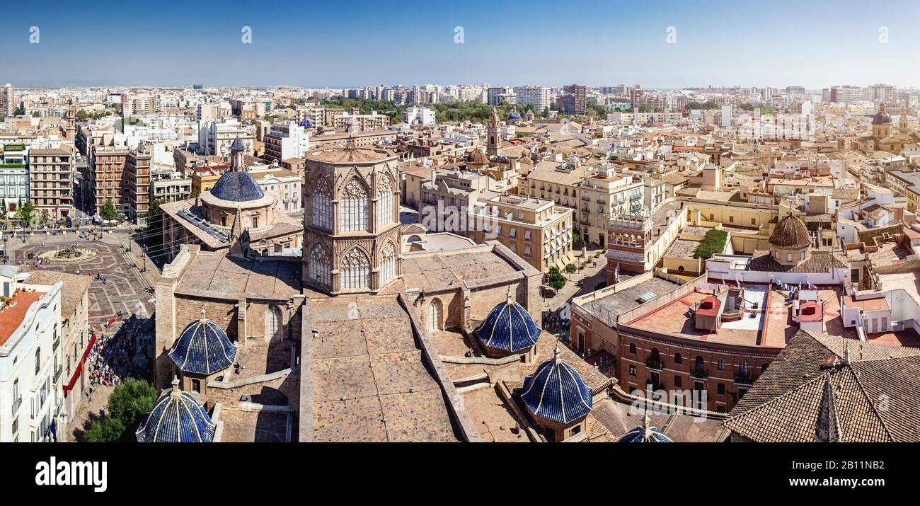 View of the historical city centre of Valencia Stock Photo - Alamy