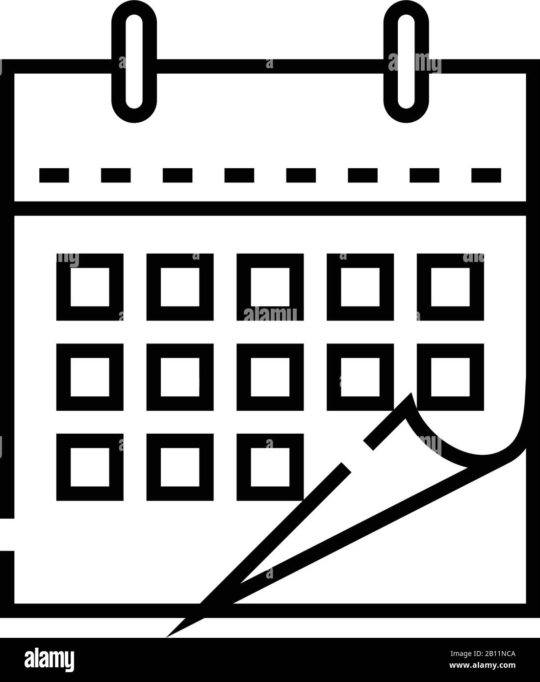 Calendar line icon, concept sign, outline vector illustration, linear ...