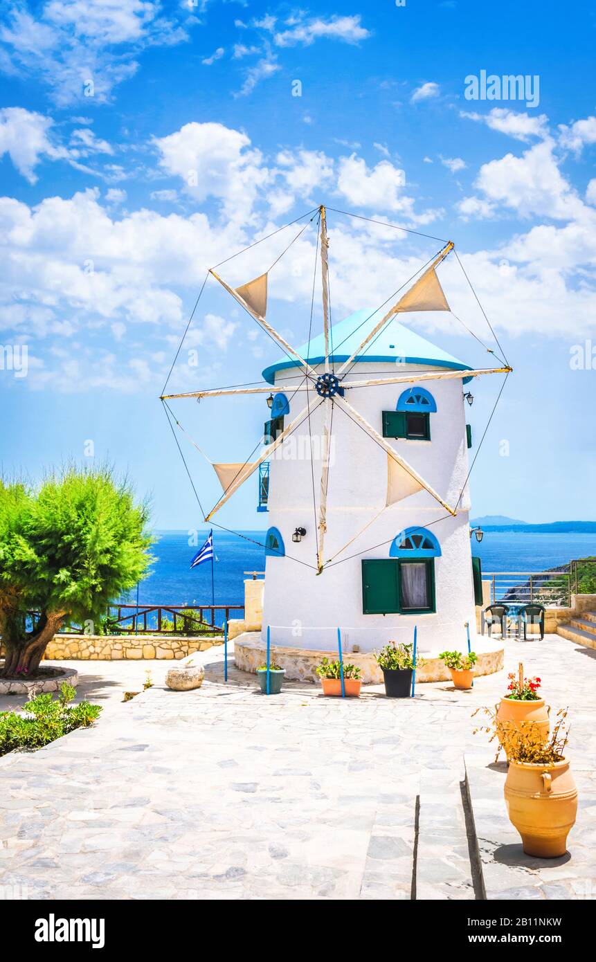 Windmill zakynthos island hi-res stock photography and images - Alamy