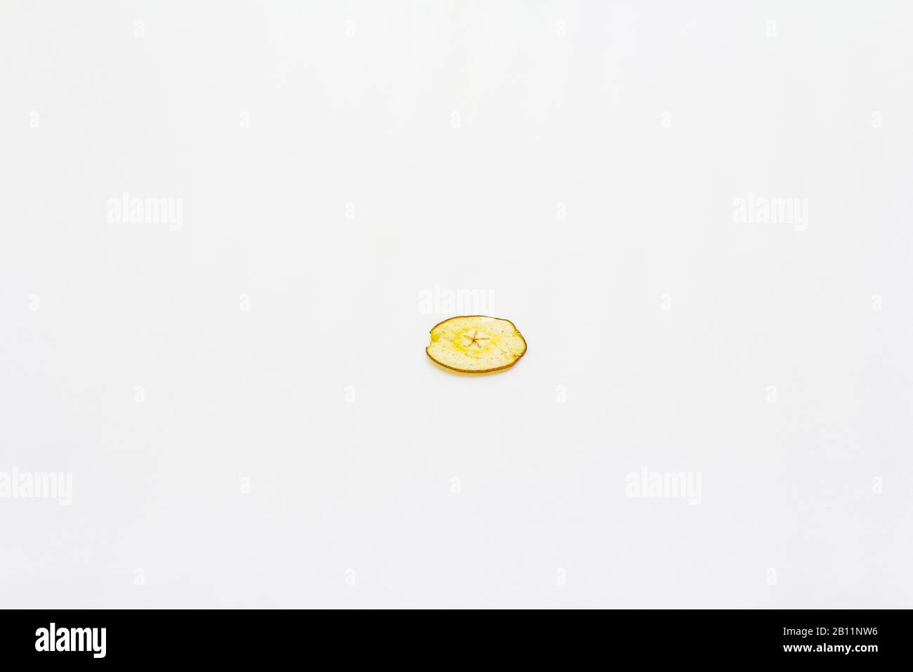 Dried single slice of pear isolated on white background. Healthy eating ...