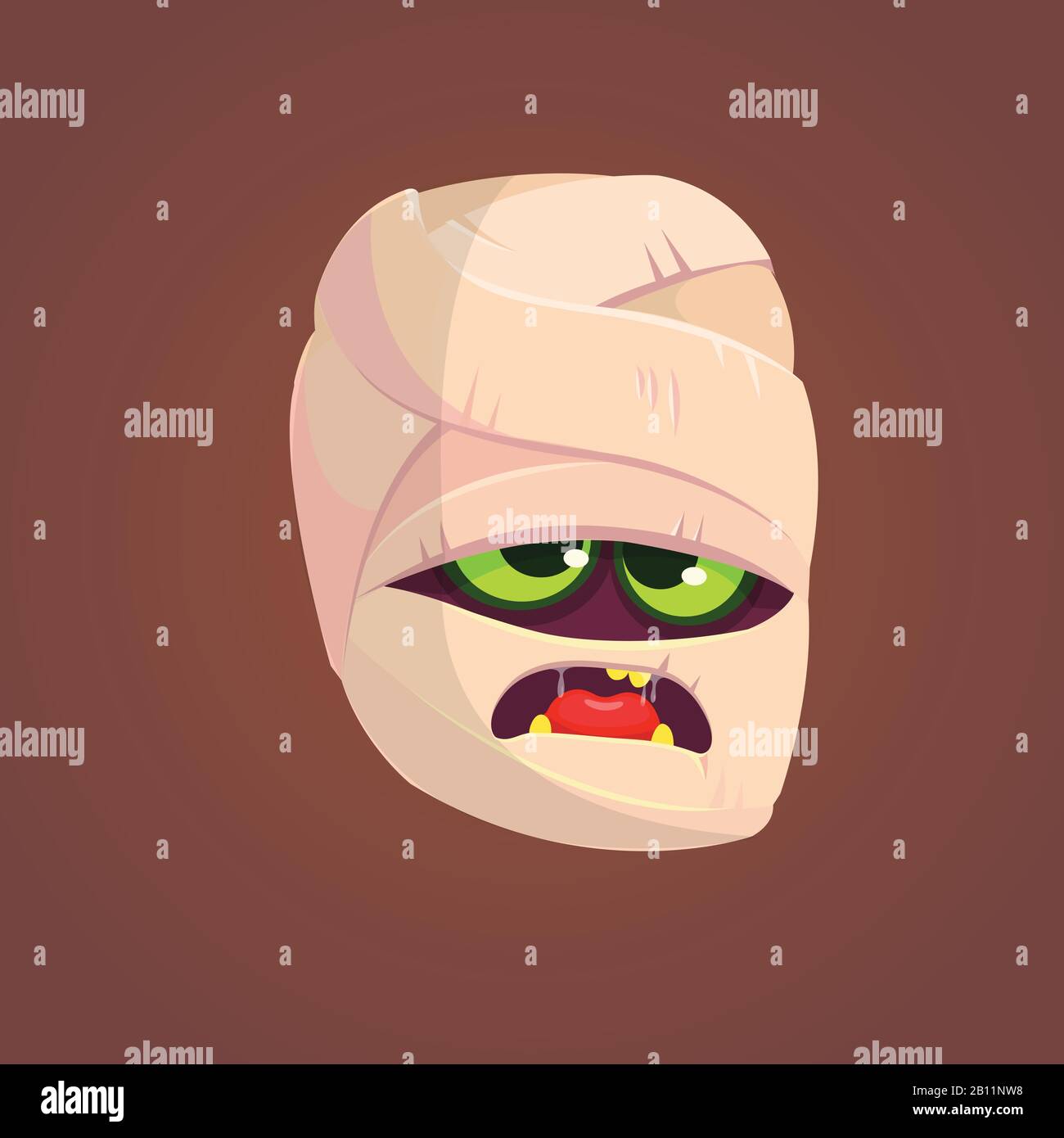 Angry Mummy Head Halloween Concept Icon. Vector illustration Stock ...