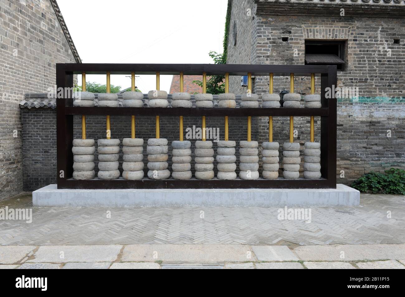 China's Xuzhou Xinyi City Yaowan ancient town big abacus Stock Photo ...
