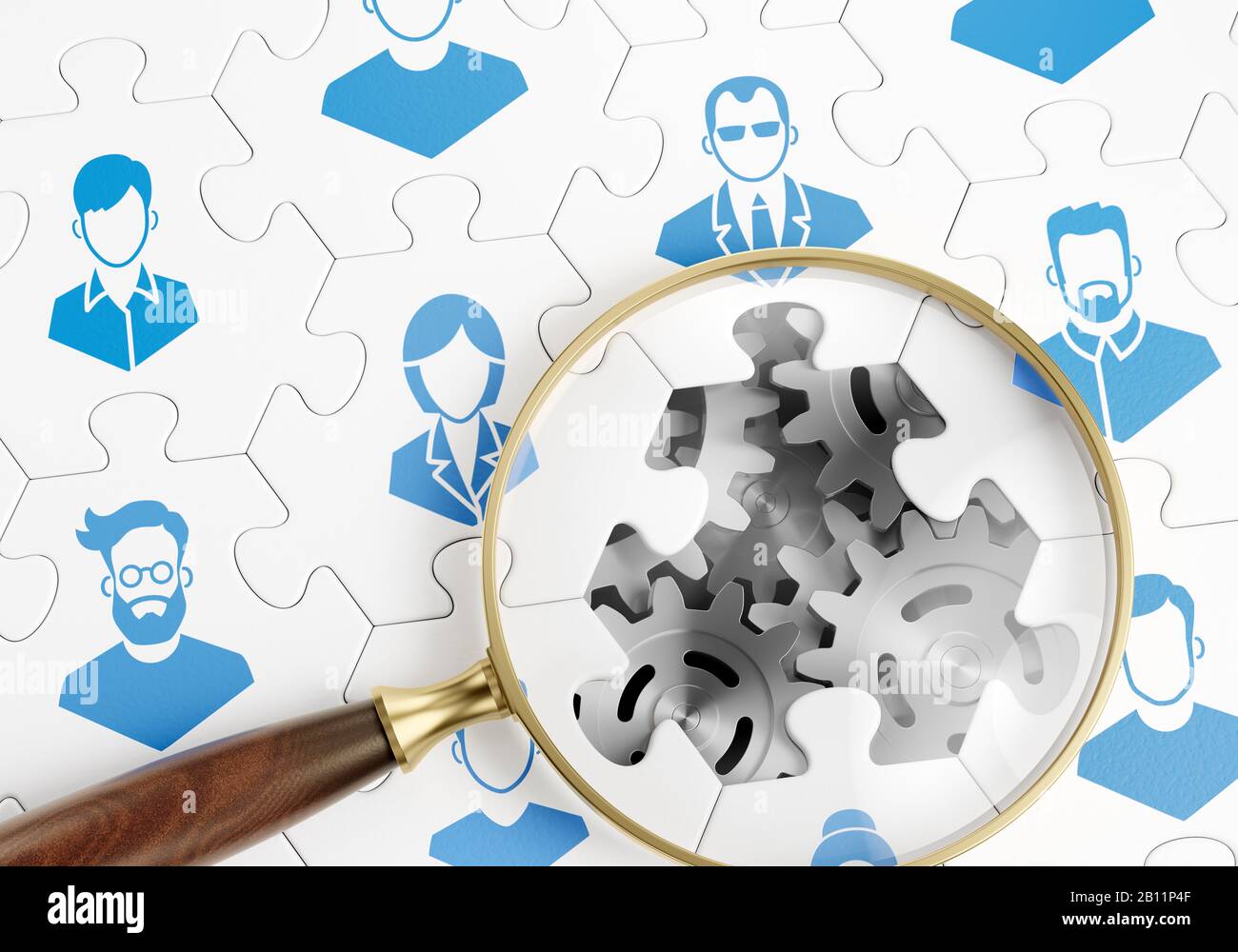 Teamwork magnifier hi-res stock photography and images - Alamy