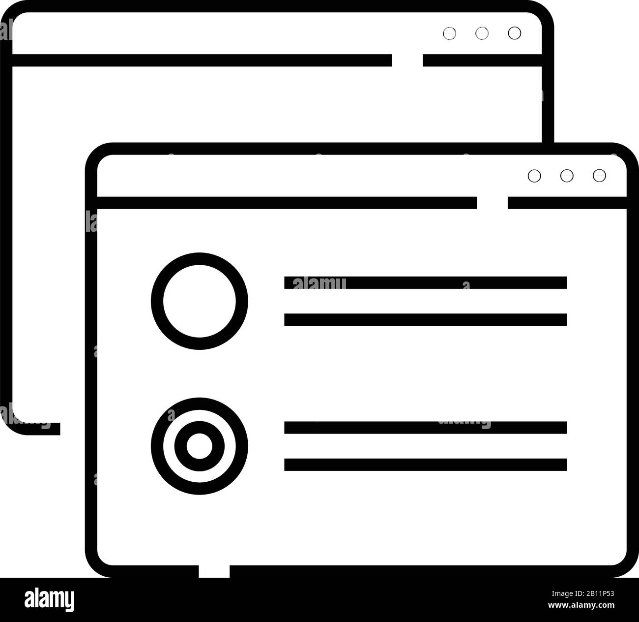 Browser window line icon, concept sign, outline vector illustration, linear symbol Stock Vector ...