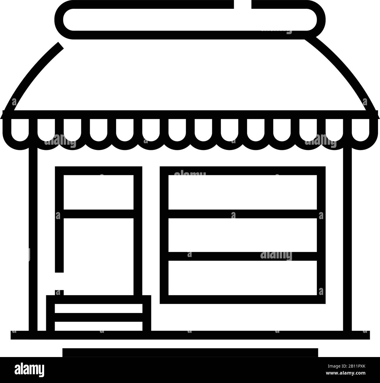 Builder shop line icon, concept sign, outline vector illustration ...