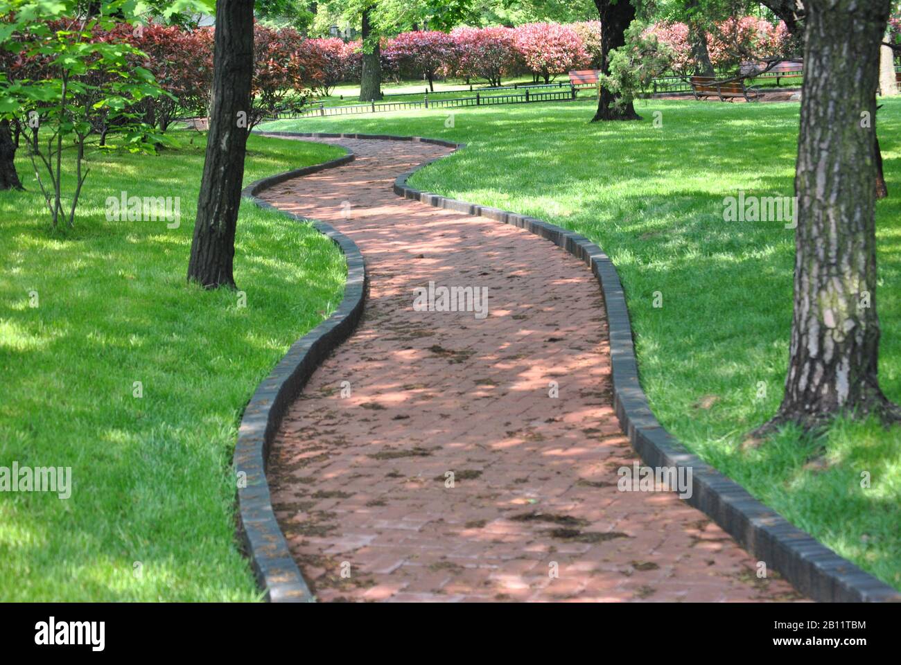 Pathway in a park Stock Photo - Alamy