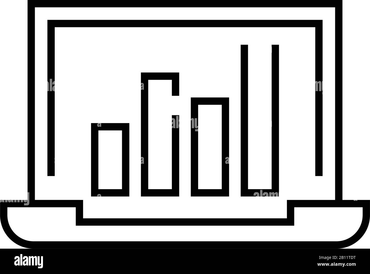 Computer infographic line icon, concept sign, outline vector ...