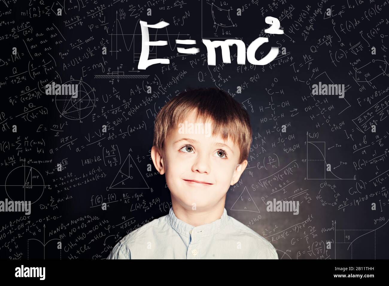 Boy chalkboard brain hi-res stock photography and images - Alamy