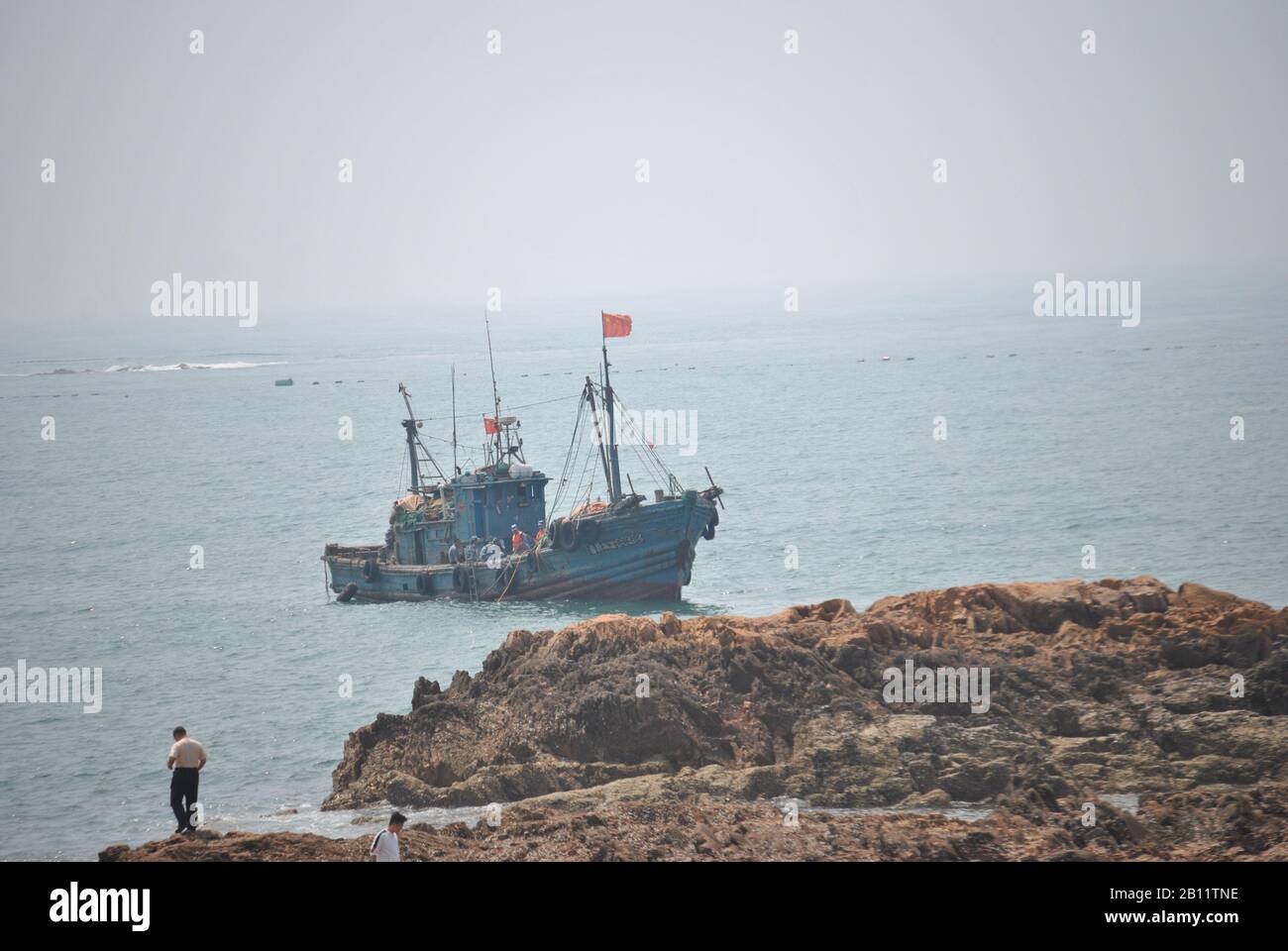 Chinese fishing boat in Qingdao Stock Photo - Alamy