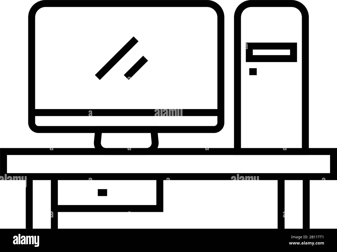 Computer line icon, concept sign, outline vector illustration, linear ...