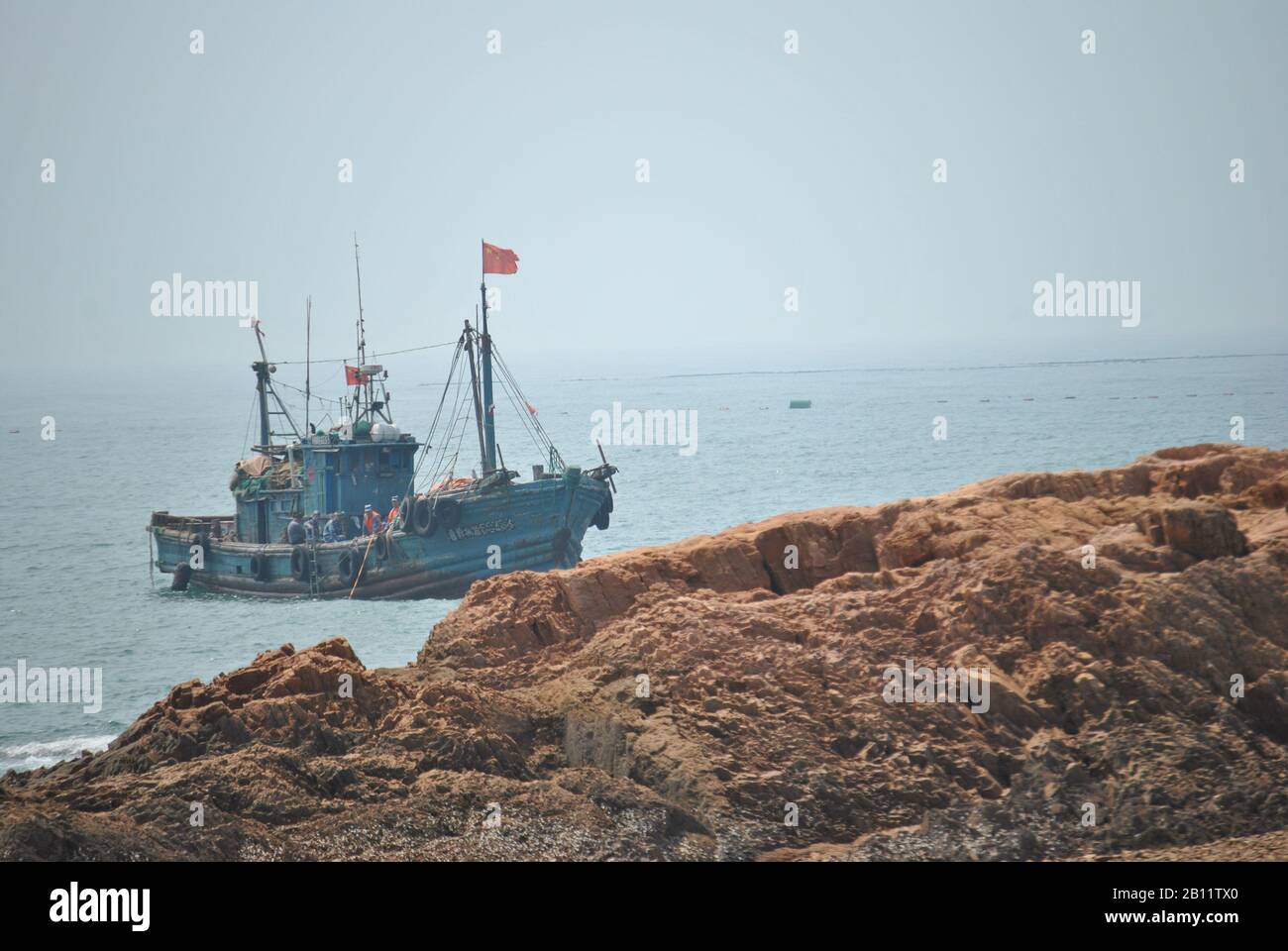 Chinese fishing boat in Qingdao Stock Photo - Alamy